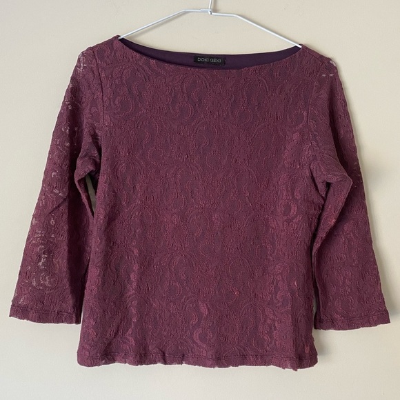 Doki Geki | Tops | Doki Geki Womens Magenta Crewneck Top S Preowned ...